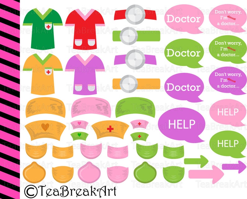 Doctor Props Digital Clip Art Graphics Medical Design Clipart - Etsy
