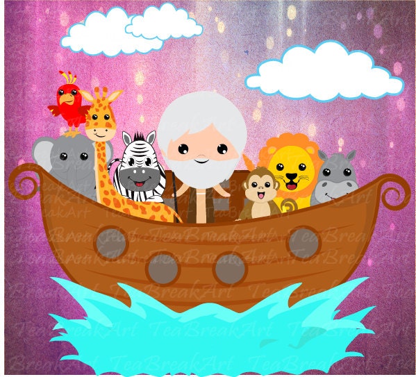 Noah's Ark Clipart V2 Digital Clip Art Graphics for - Etsy