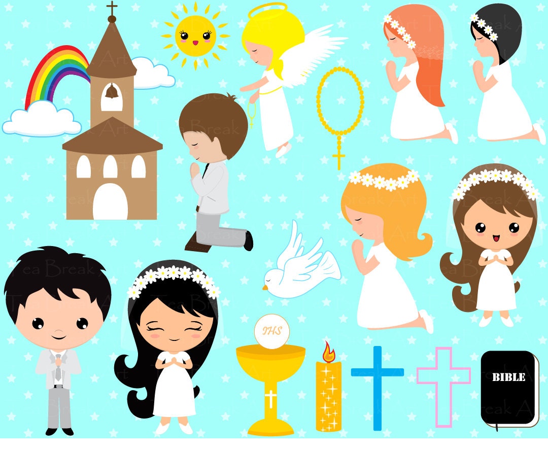 123 PNG Files First Communion Clipart digital Clip Art - Etsy
