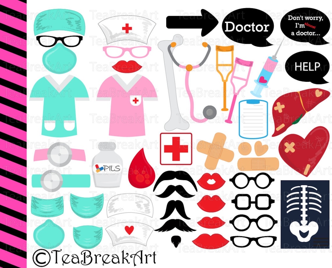 Doctor Props Digital Clip Art Graphics Medical Design Clipart - Etsy
