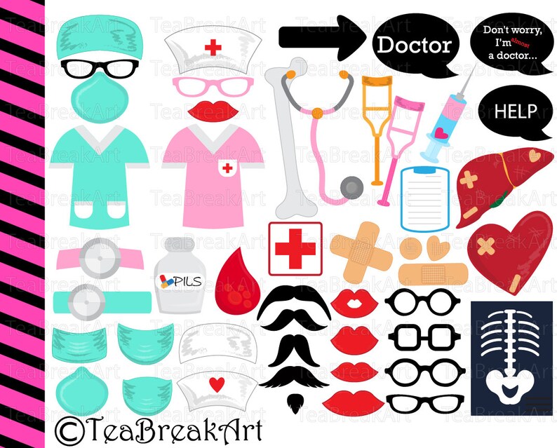 Doctor Props Digital Clip Art Graphics Medical Design Clipart - Etsy
