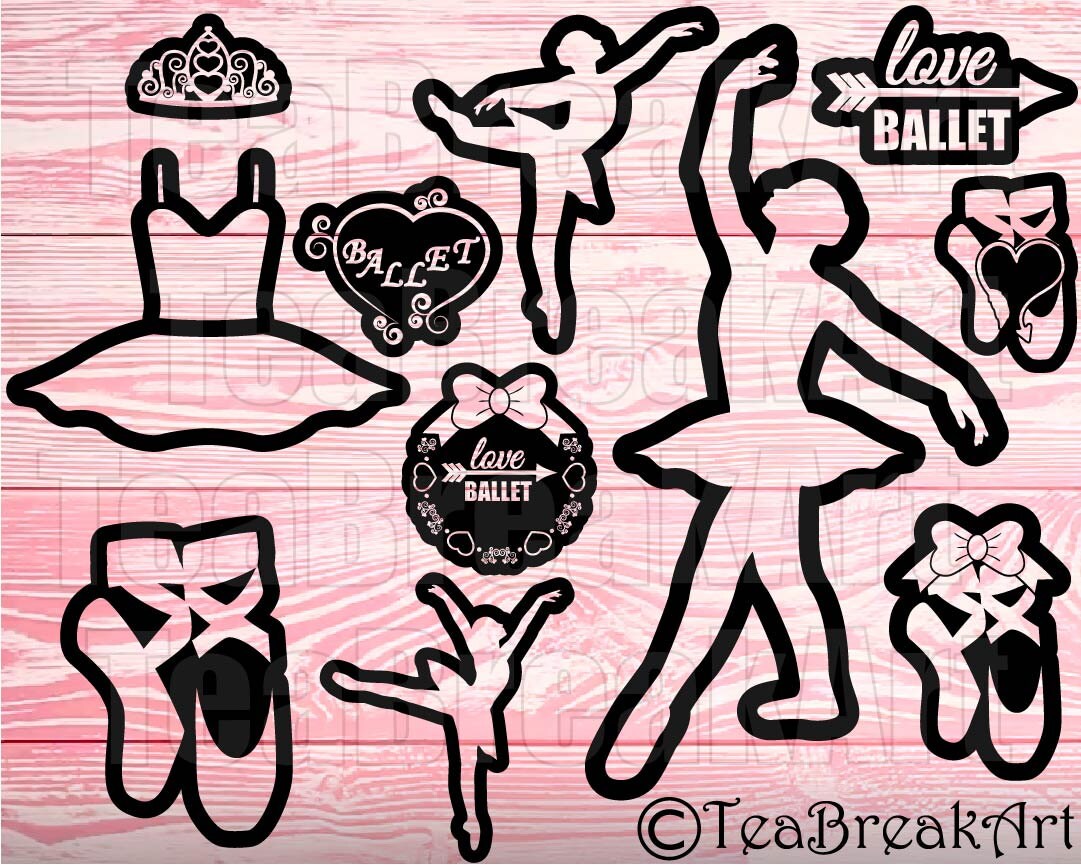 Buy Ballet Outline Clipart Set Cutting Files SVG JPG Png Dxf Online in ...