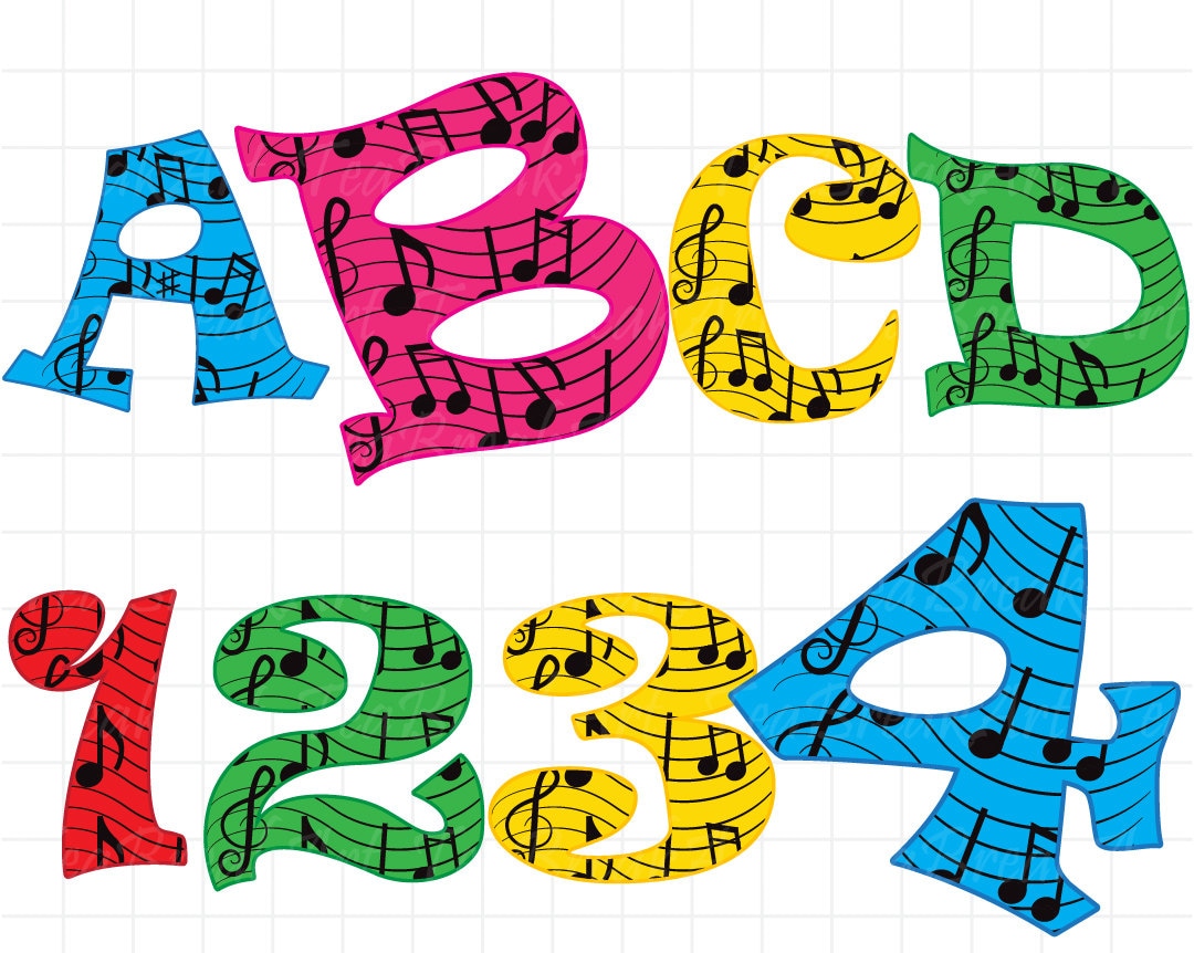 Musical Notes Alphabet ClipArt Digital Clip Art Graphics for | Etsy