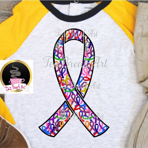 Multi Color Ribbon All Cancer Awareness Svg No One Fights - Etsy