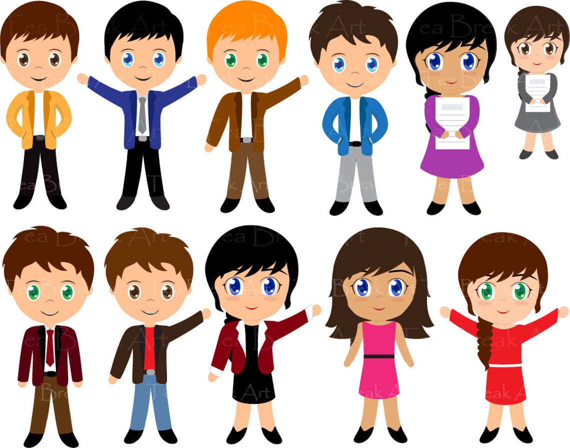 Office Set & Office People Clipart Digital Clip Art Graphics - Etsy