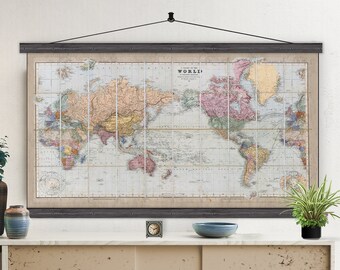1890 World Map - Etsy
