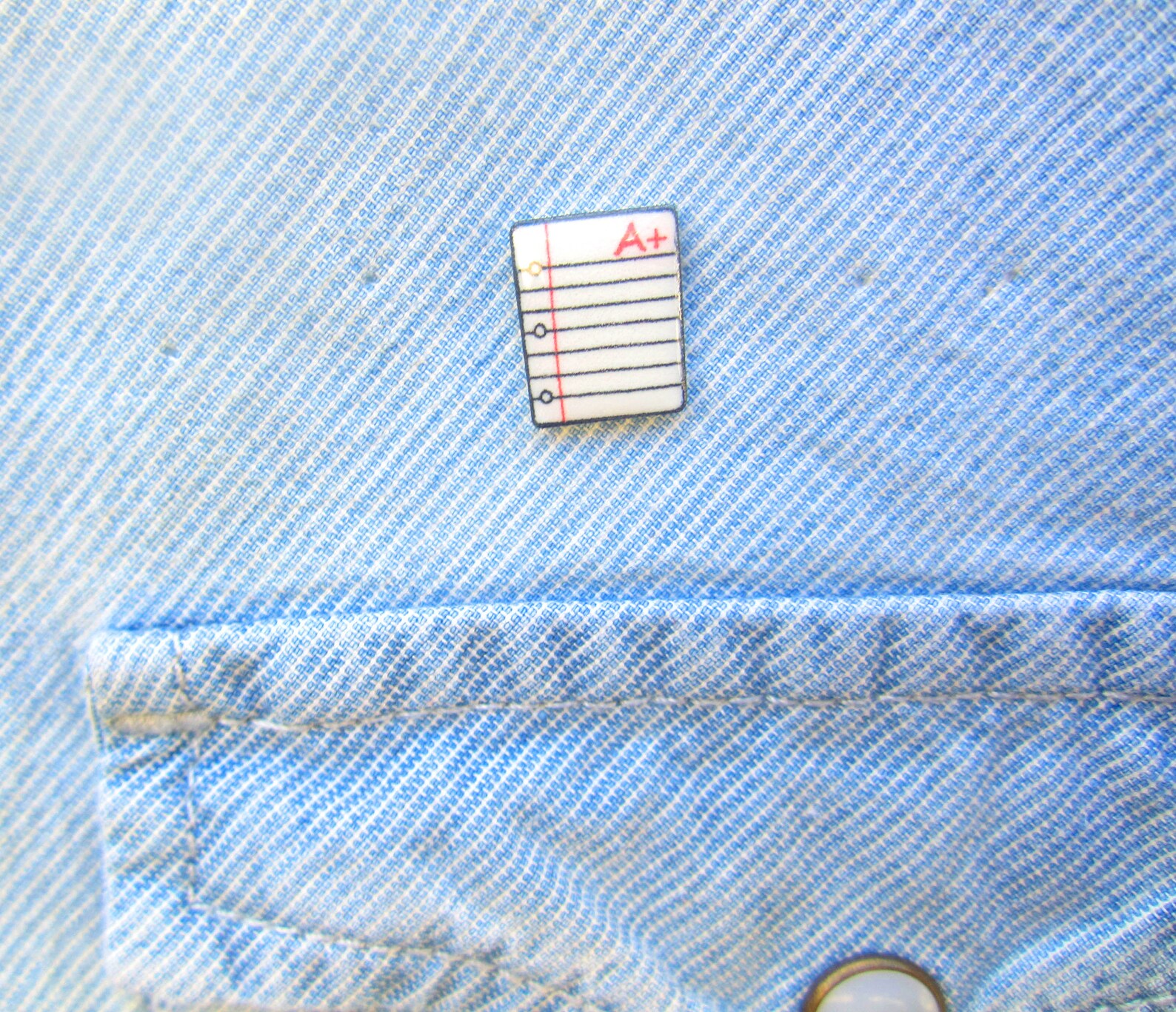 Notebook Paper Lapel Pin, Paper Jewelry, Reading Accessories, Writer ...