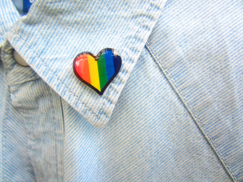 Gay Pride Lapel Pin Gay Pride Accessories Rainbow Heart Pin - Etsy
