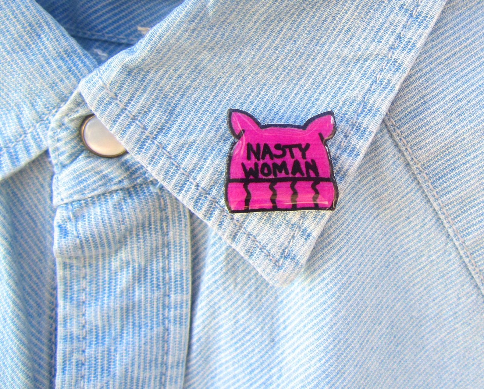 Pussyhat Lapel Pin Pussy Pin Nasty Woman Pin Womens Etsy