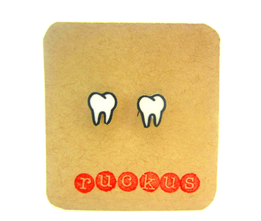 Tooth Stud Earrings, Tooth Jewelry, Teeth Earrings, Teeth Jewelry ...