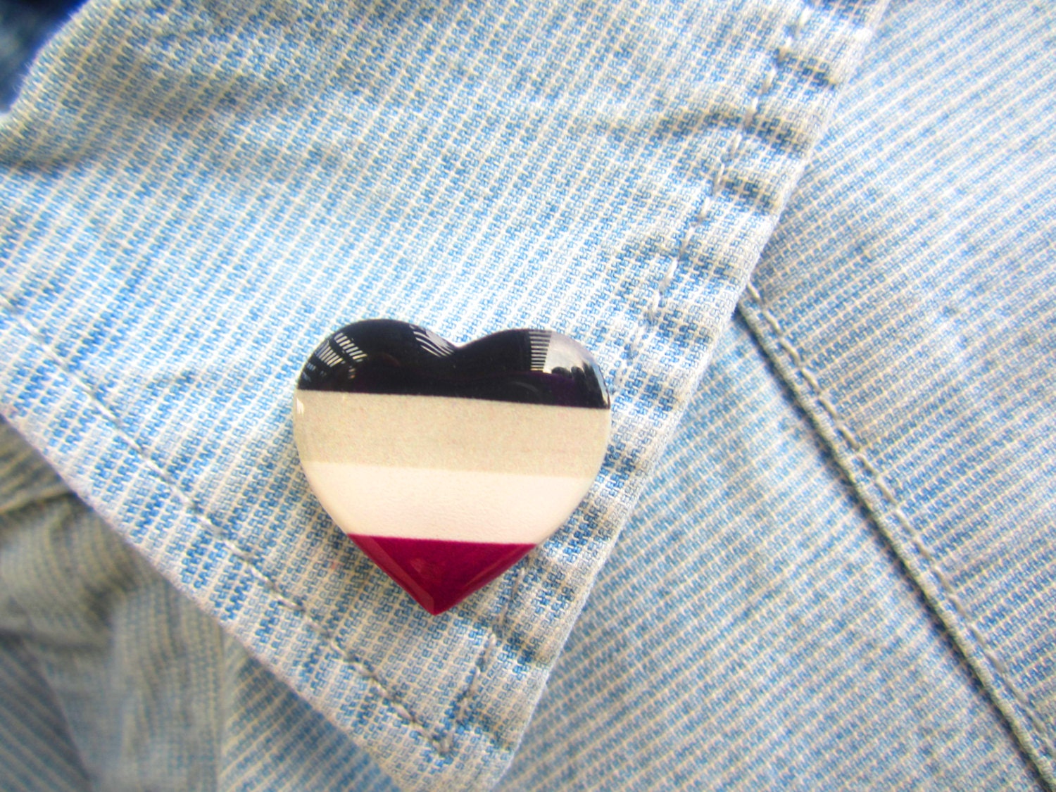 Asexual Pride Lapel Pin Asexual Pride Accessories Asexual Heart Pin