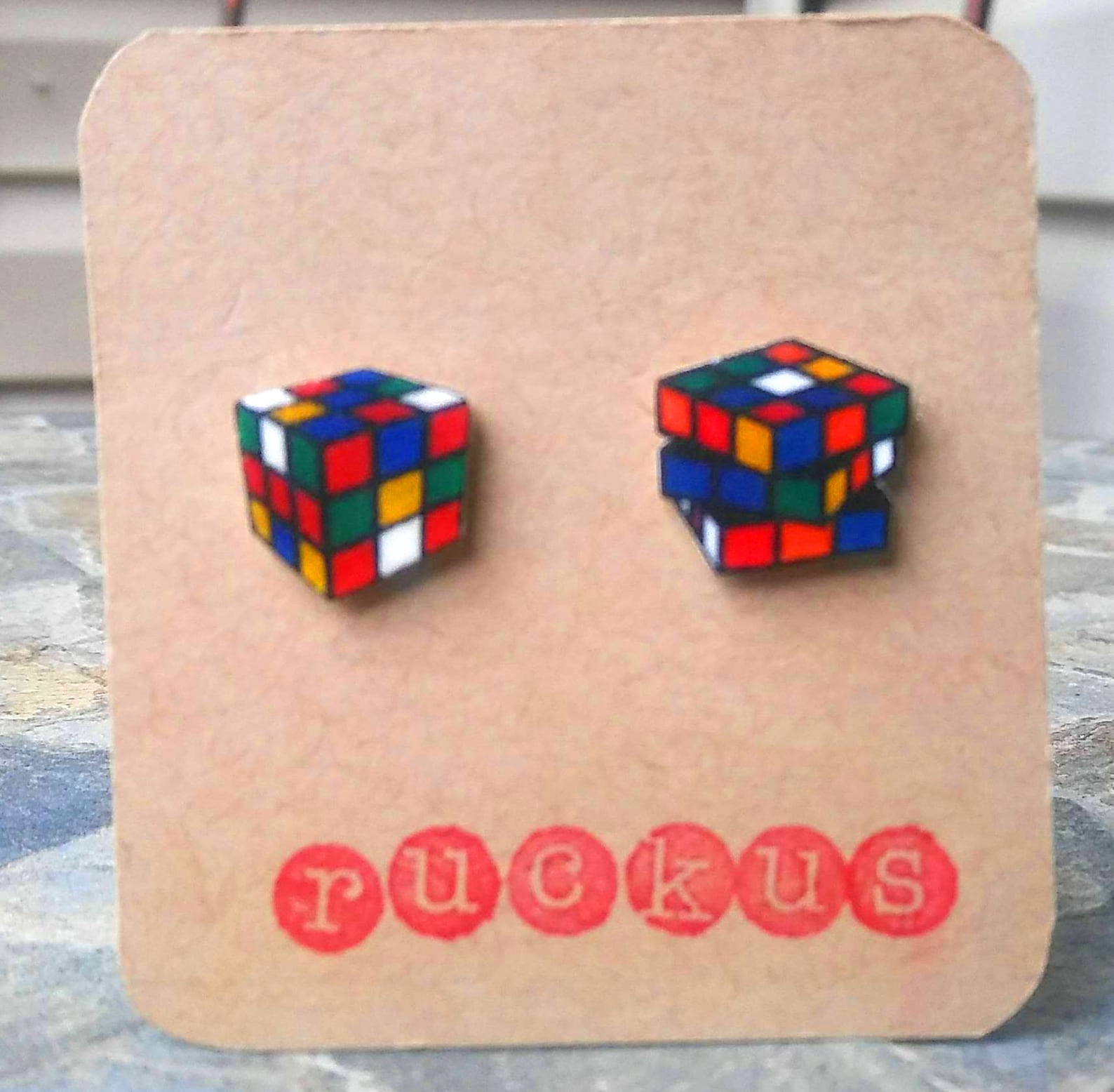 Rubik's Cube Earrings, Rubik's Cube Jewelry, Rubik's Cube Gift, Nerd ...