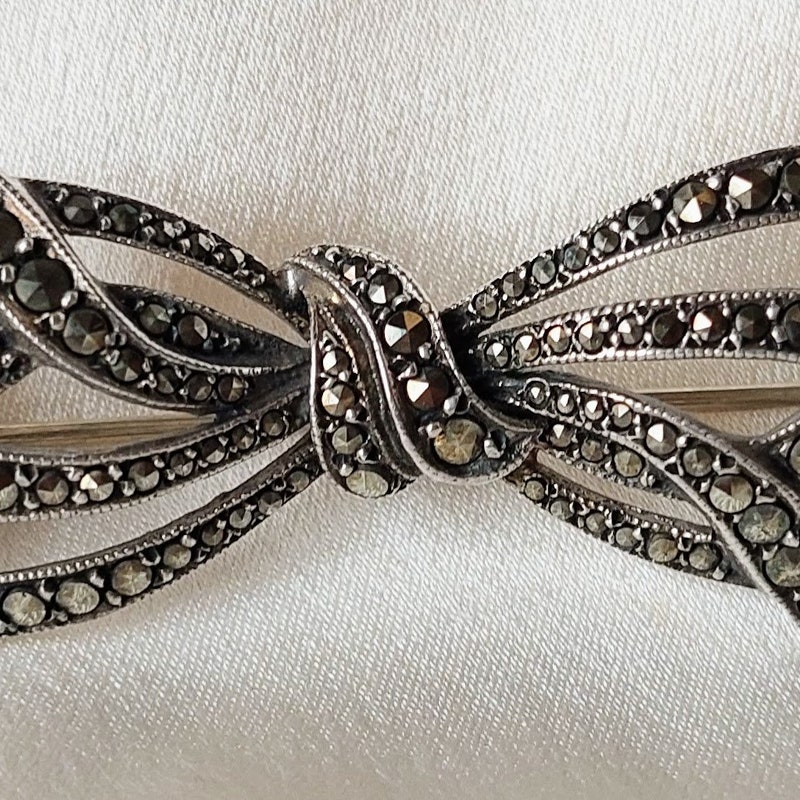 Marcasite Bow Brooch - Etsy