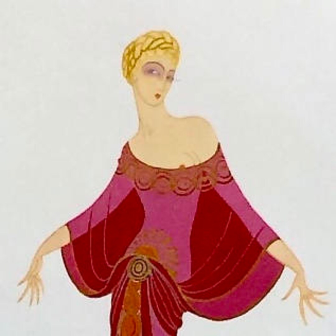 Art Deco 30s Erté Art Print Fashion Illustration Theatrical Costume ...