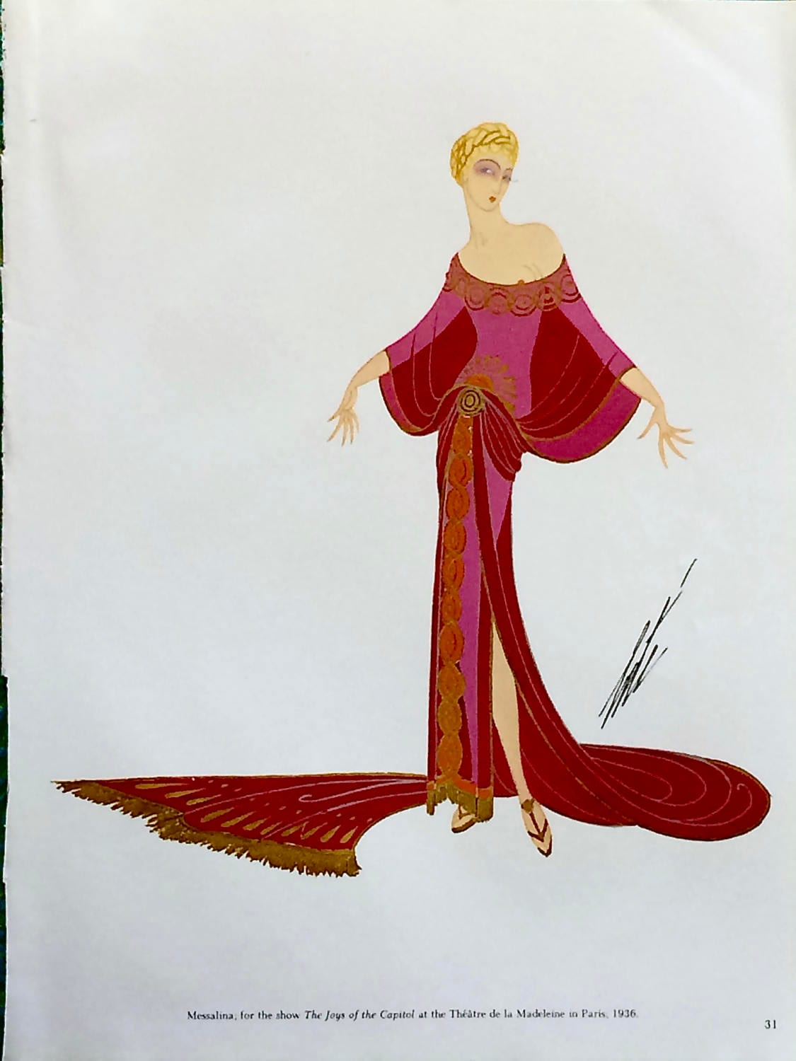 Art Deco 30s Erté Art Print Fashion Illustration Theatrical Costume ...