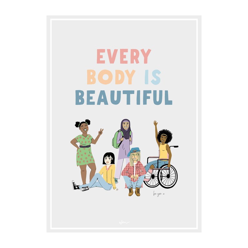Every BODY is Beautiful Poster Decal - Etsy