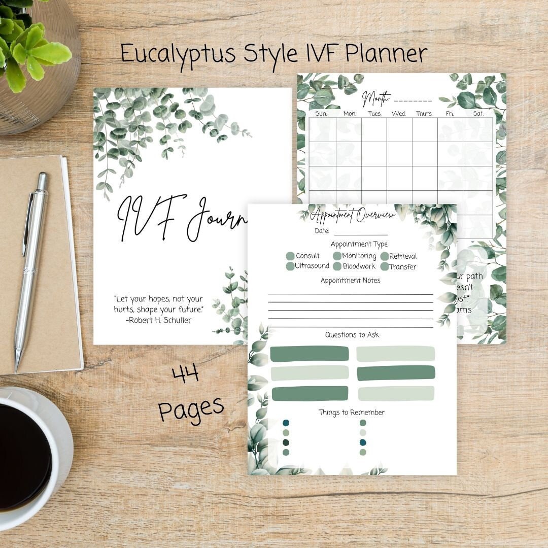 Eucalyptus Plant IVF Planner | Digital IVF Planner | Printable ...