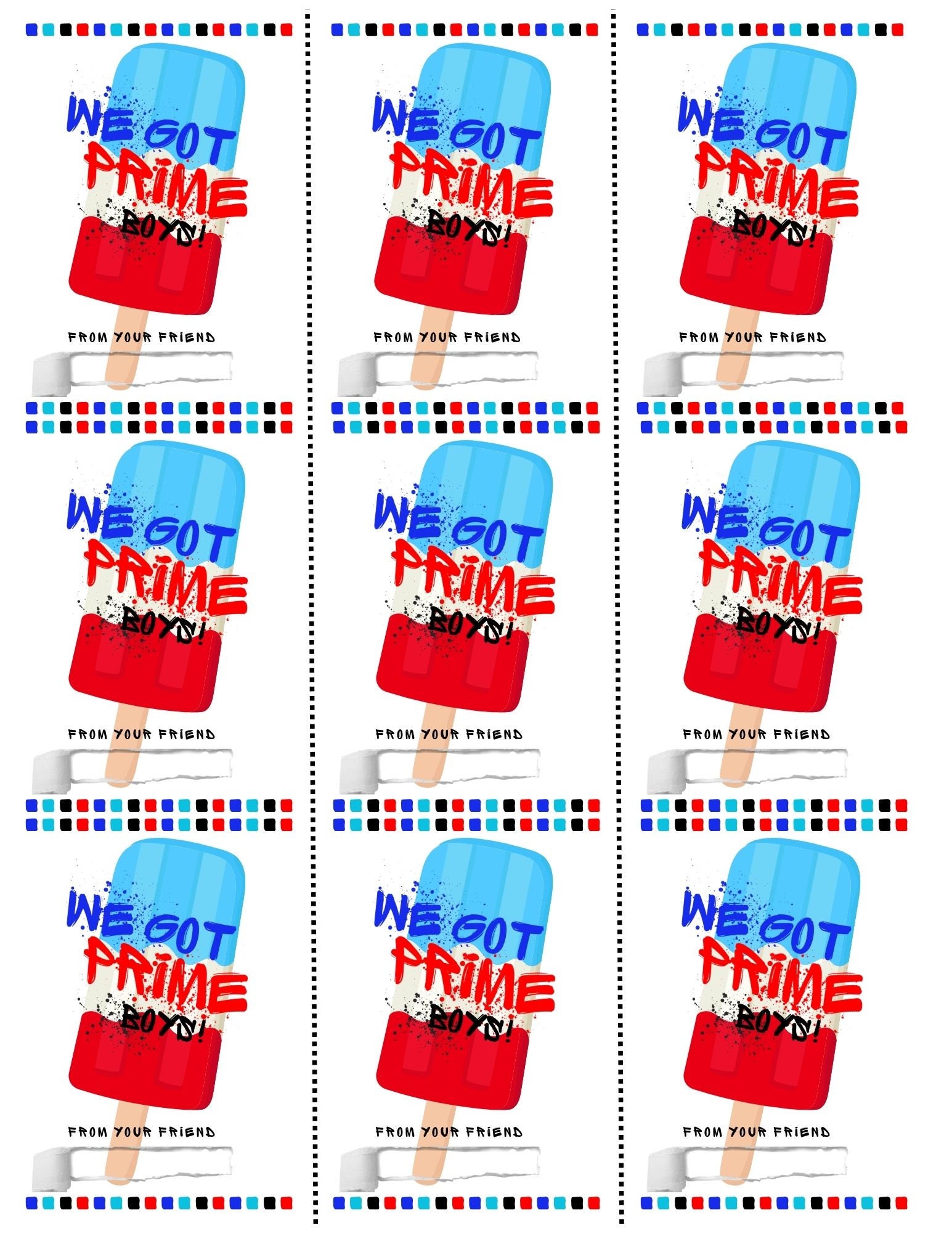 Prime Drink Card Printable Instant Download PDF Kid Birthday Tag Party ...