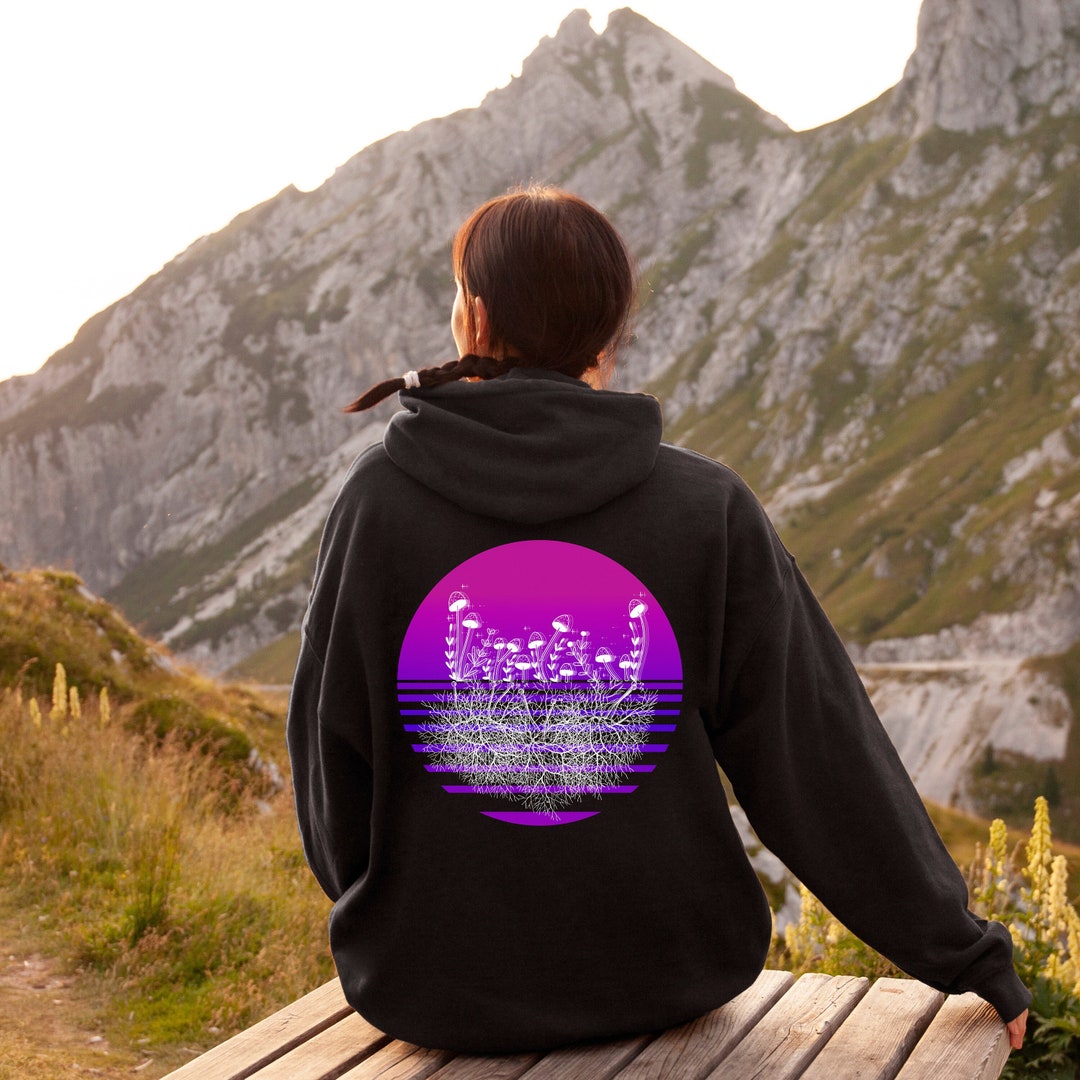 Mycelium Sunset Mushroom Hoodie Plant Hoodie Unisex Nature - Etsy