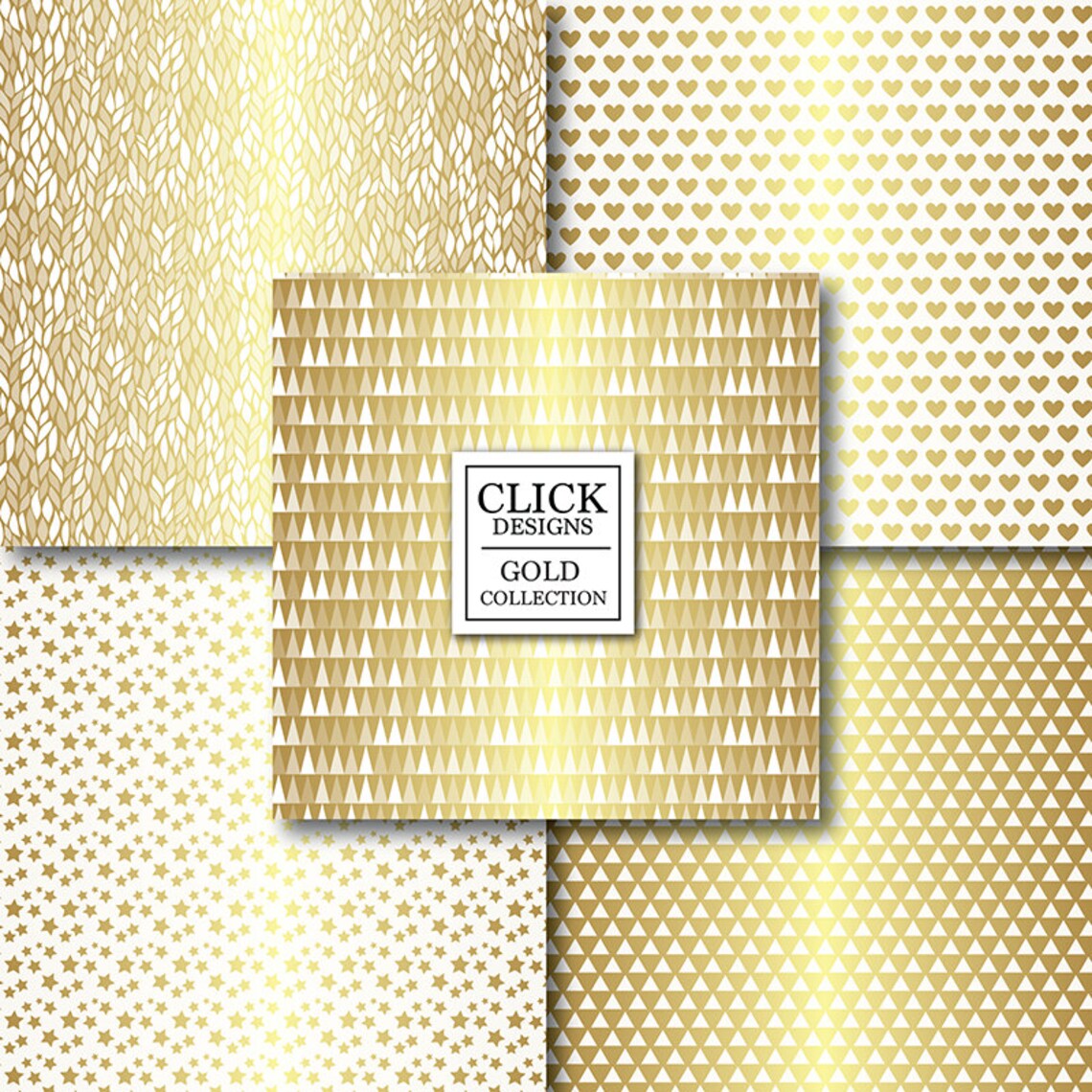 Gold & White Digital Paper: white Gold Digital | Etsy