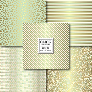 Mint & Gold Digital Paper: mint Gold Digital Scrapbook Papers With Mint ...