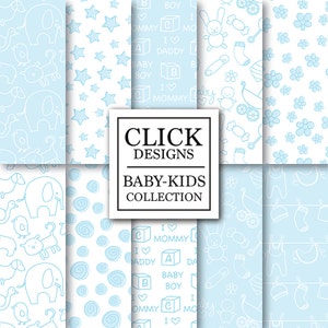 Baby Boy Digital Paper: baby Boy Digital Paper - Etsy