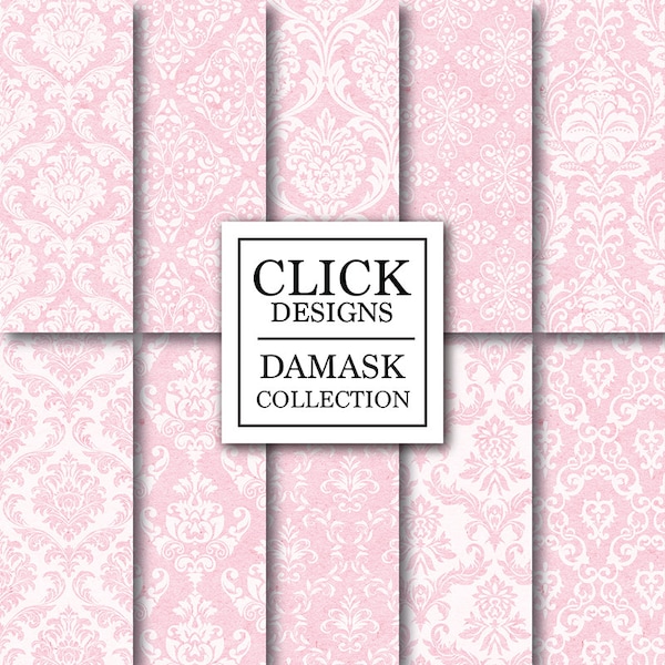 Damask Digital Paper - Etsy