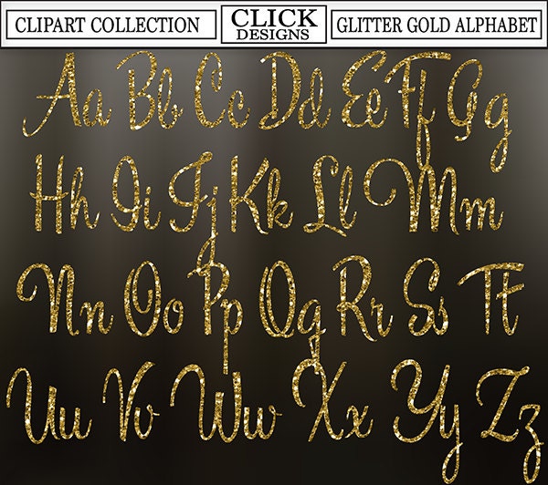 GLITTER ALPHABET Digital Clipart: Letters Numbers Symbols - Etsy Canada