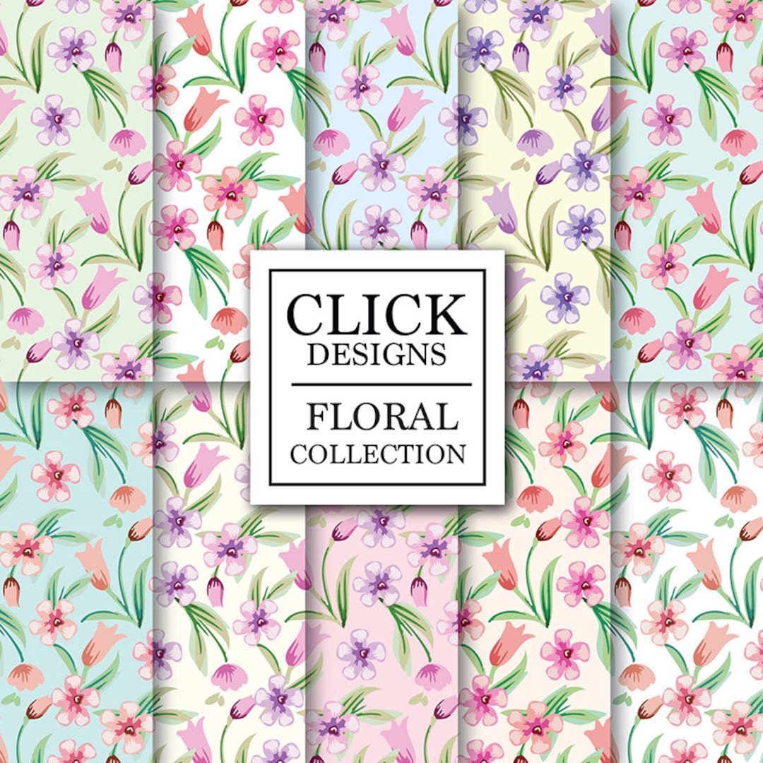 Floral Digital Paper: romantic Floral Floral Wedding, Pastel Soft ...