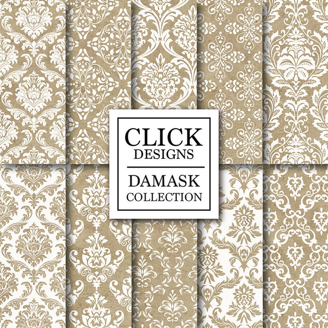 Damask Digital Paper: damask CRAFT Papers Digital - Etsy