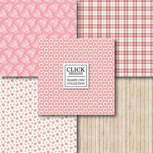 Shabby Chic Digital Paper: shabby CHIC Pink Floral Scrapbook Background ...