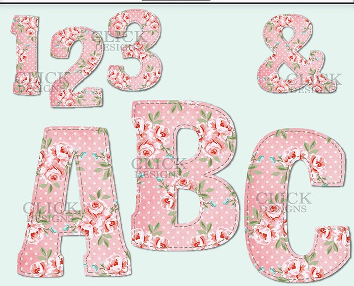 ALFABETO color rosa viejo gráfico Digital: Letras números - Etsy México