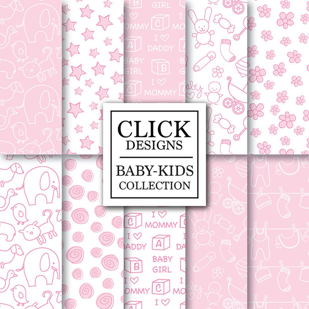 Baby Girl Digital Paper: baby Girl Digital Paper - Etsy