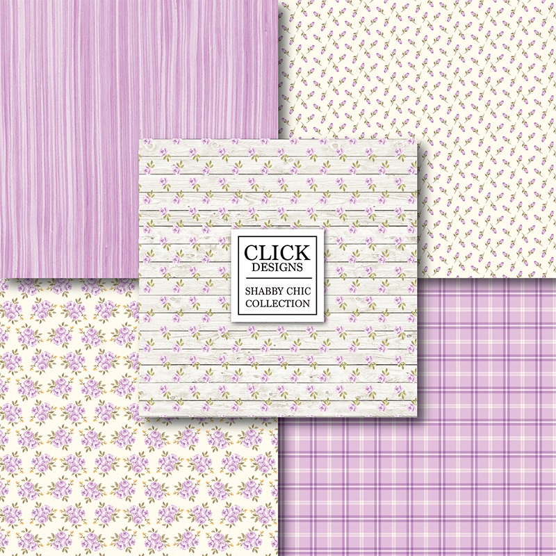 Shabby Chic Digital Paper: shabby CHIC Lilac - Etsy