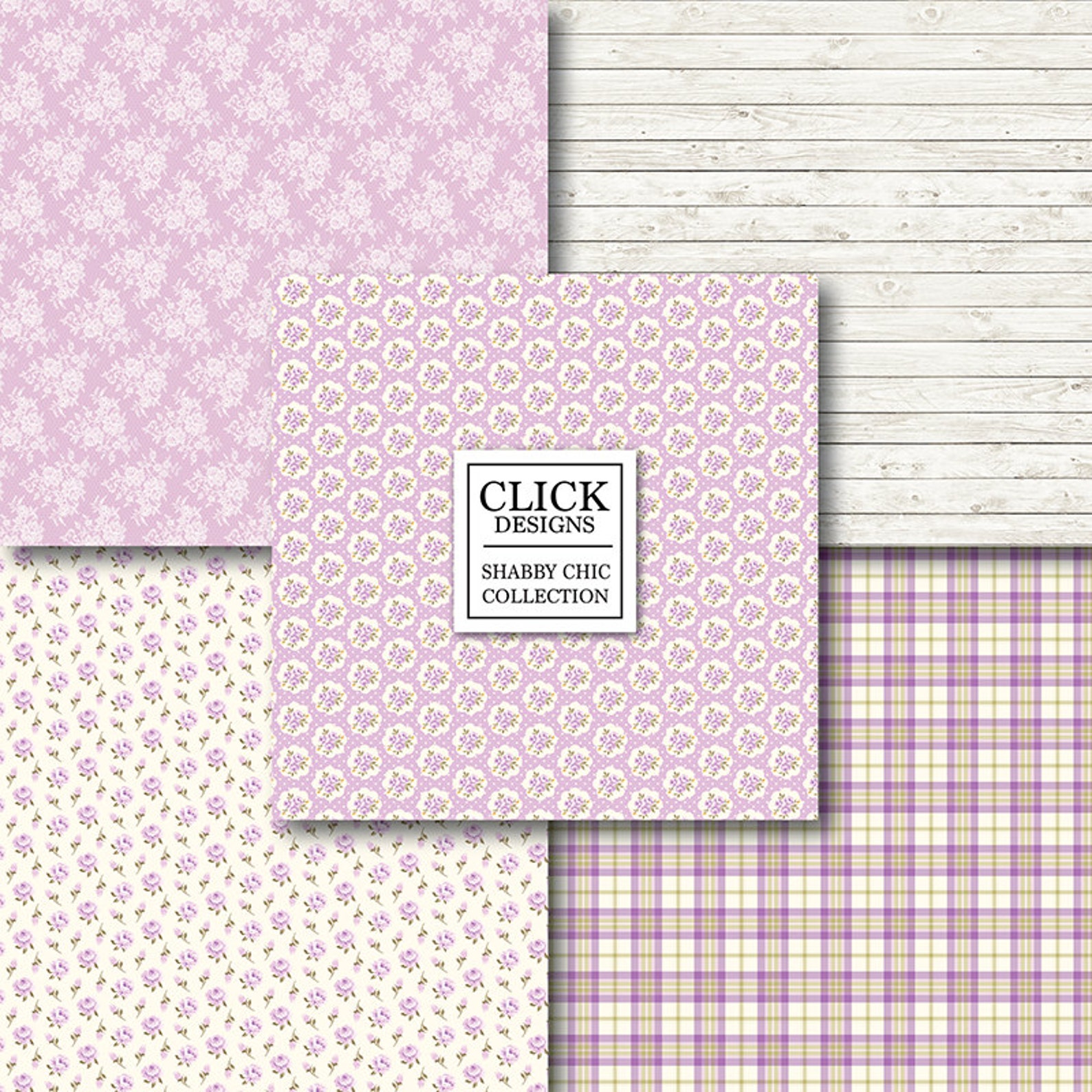 Shabby Chic Digital Paper: shabby CHIC Lilac Floral Scrapbook ...