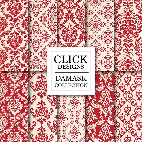 Damask Digital Paper - Etsy