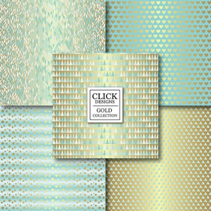 Turquoise Gold Digital Paper: turquoise Gold - Etsy