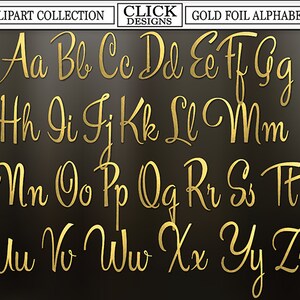 GOLD FOIL ALPHABET Digital Clipart: Letters, Numbers, Symbols ...