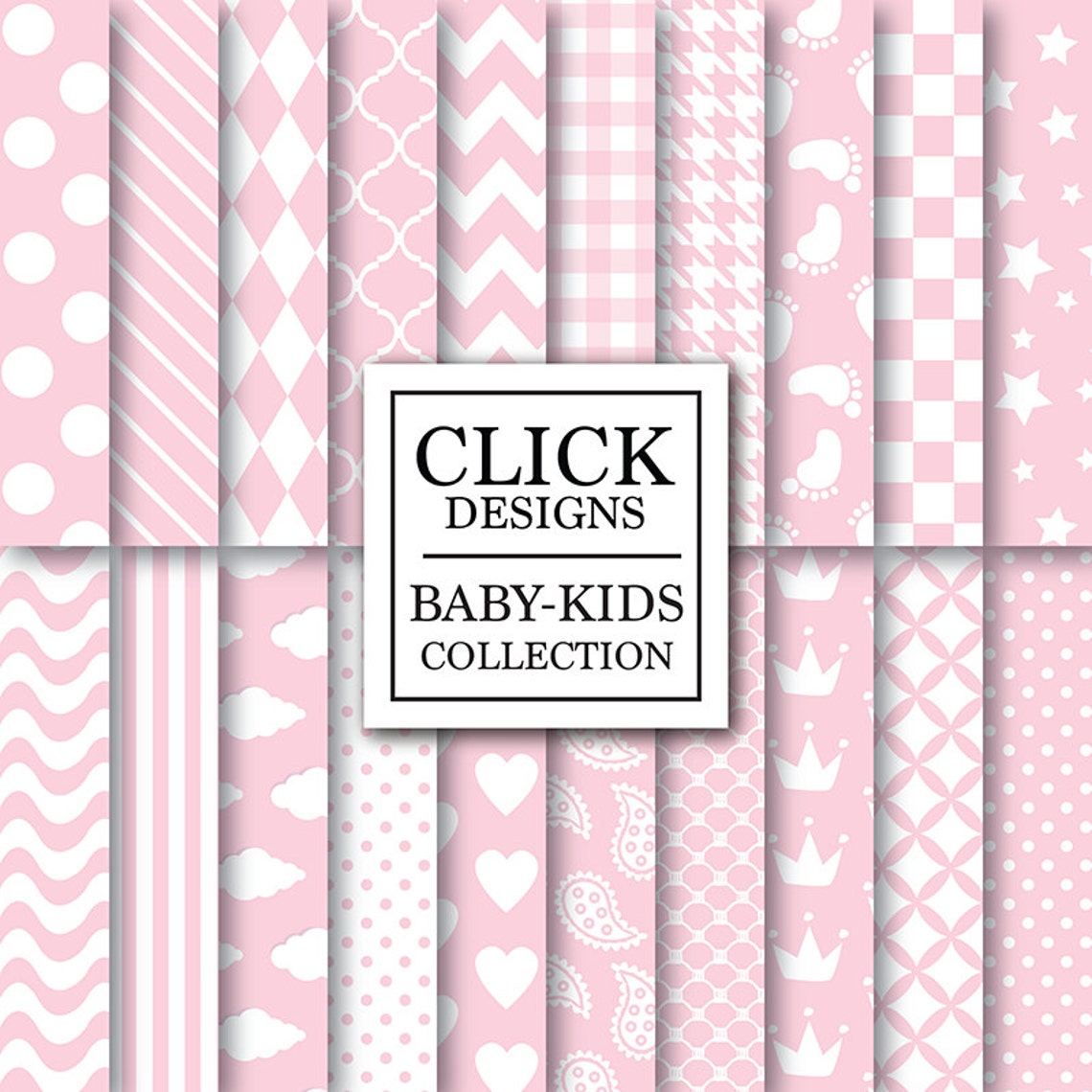 Baby Girl Digital Paper: baby GIRL Basics Digital | Etsy