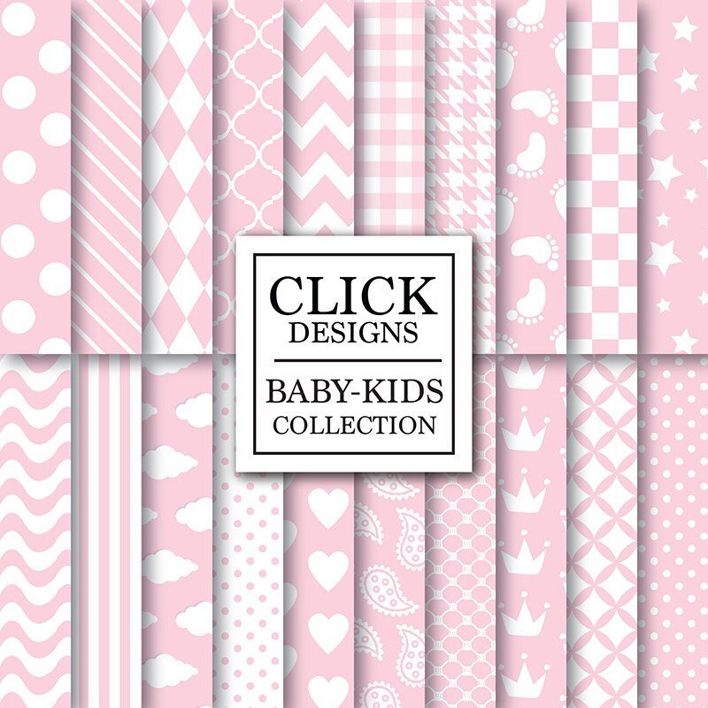 Baby Girl Digital Paper: baby GIRL Basics Digital | Etsy