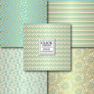 Turquoise Gold Digital Paper: turquoise Gold Digital Backgrounds With ...