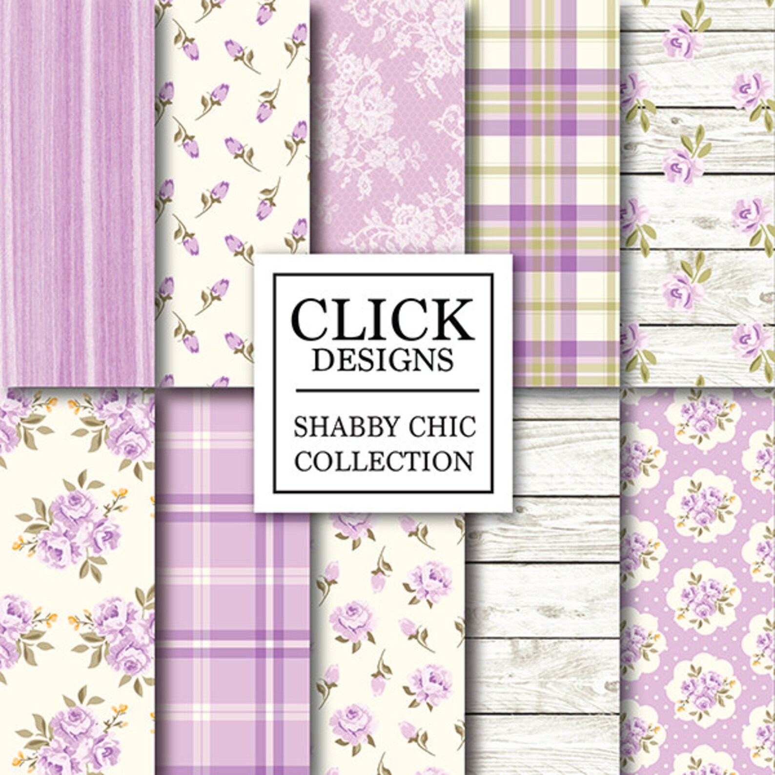 Shabby Chic Digital Paper: shabby CHIC Lilac Floral Scrapbook ...