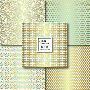 Mint & Gold Digital Paper: mint Gold Digital Scrapbook Papers With Mint ...