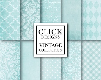 Digital Paper Aqua | Etsy