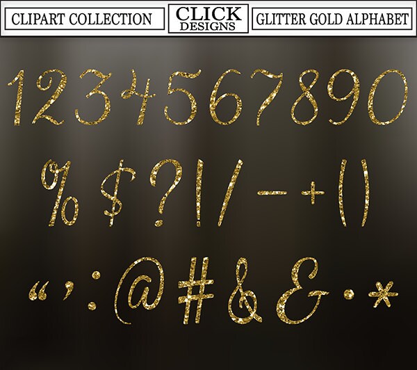 GLITTER ALPHABET Digital Clipart: Letters Numbers Symbols - Etsy Canada