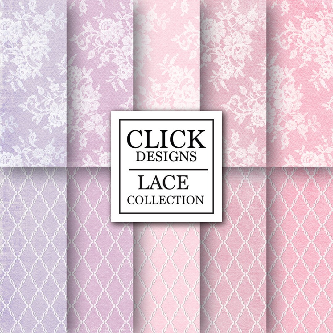 Lace Digital Paper: lace LILAC Pink Scrapbook Romantic Papers With Lace ...