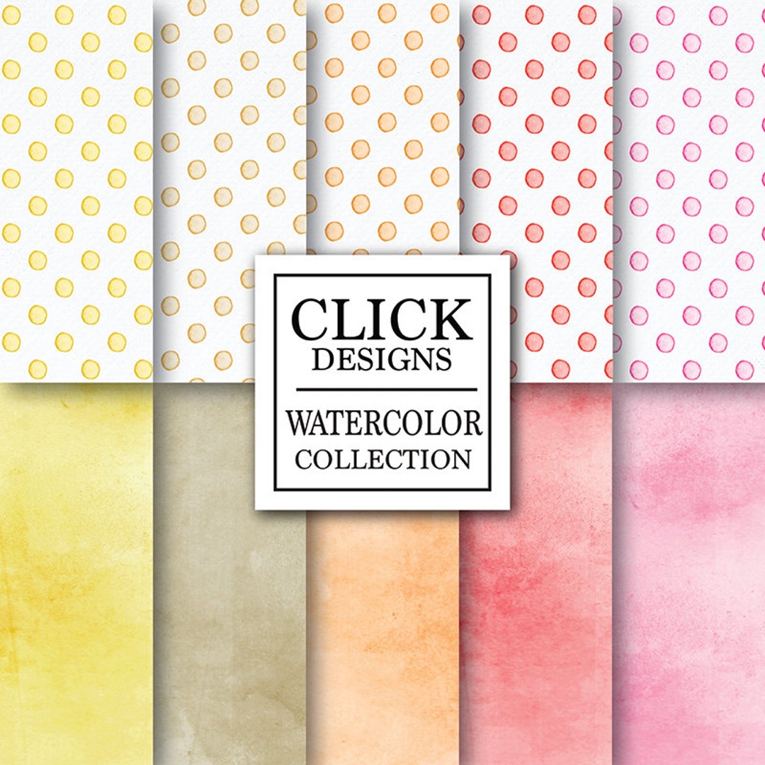 Watercolor Digital Paper: watercolor DOTS Summer Watercolor Dots ...