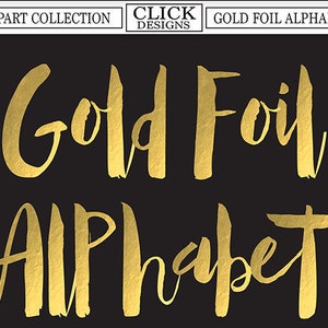 GOLD FOIL ALPHABET Digital Clipart: Letters Numbers Symbols - Etsy