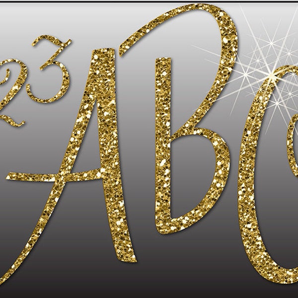 Gold Glitter Letters - Etsy