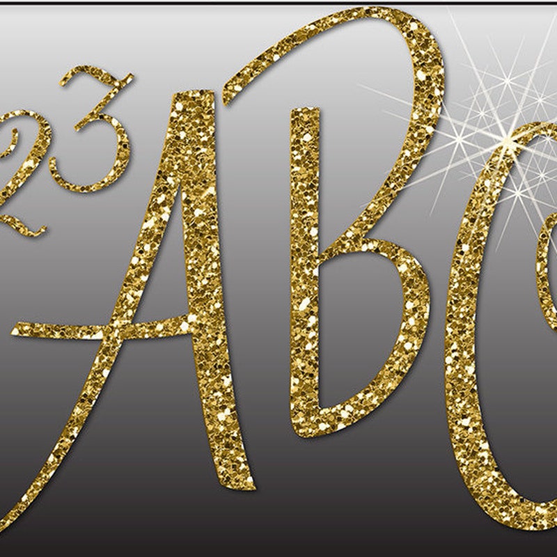 Gold Glitter Letters - Etsy